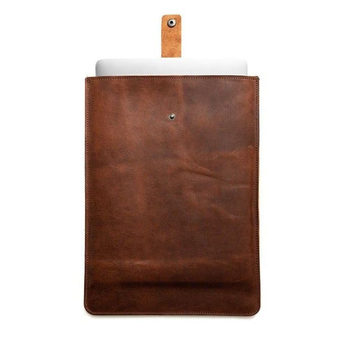 Leather MacBook Sleeve | Vertical with Strap | MacBook Air M2 2022 ...